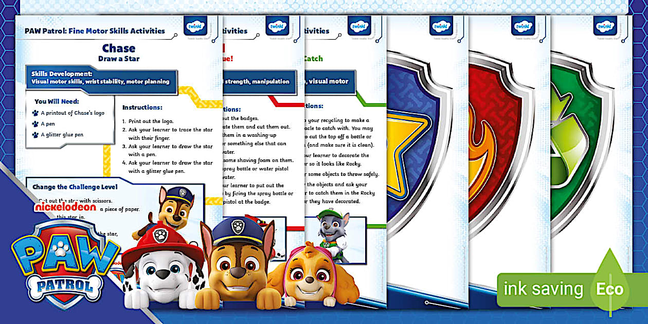 FREE! - PAW Patrol: Occupational Therapy - Fine Motor Skills Activities