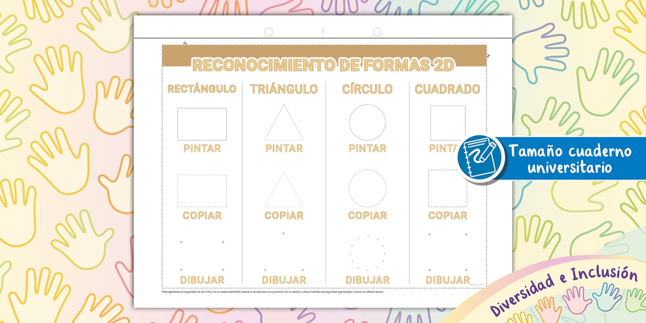 Guía | Trabajo | Nombrar | Figuras 2D | Reconocer | NEE