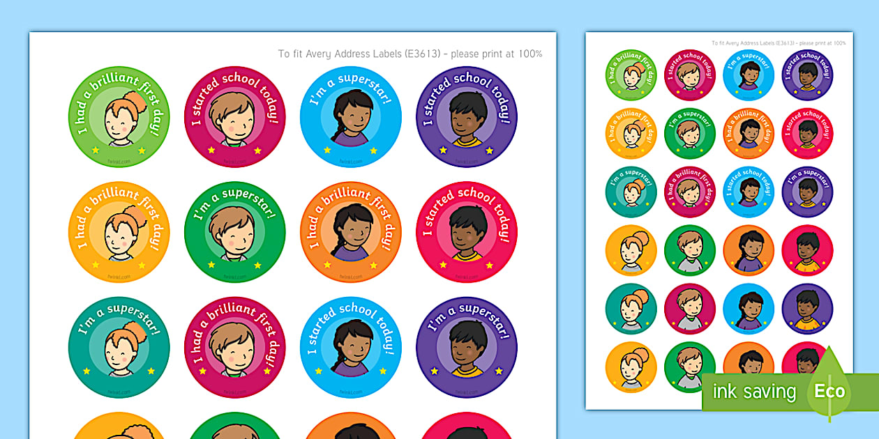 Editable First Day of School Reward Stickers (teacher made)