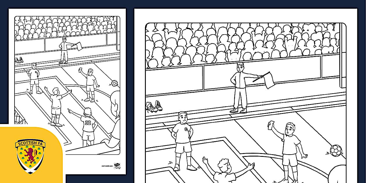 FREE! - Scottish Football Match Colouring Page - Twinkl