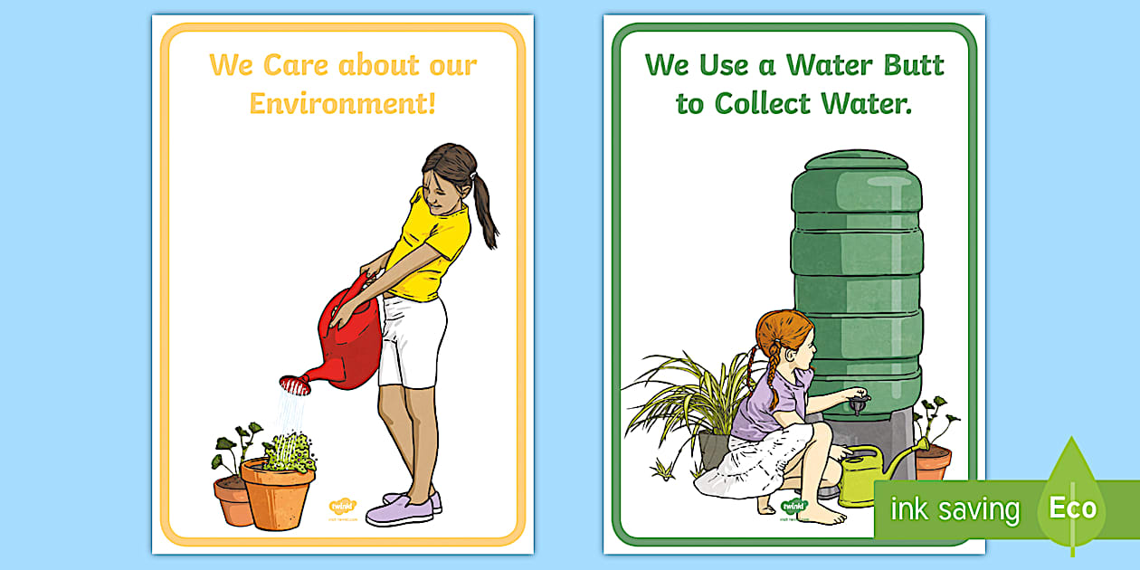 Outdoor Learning Water Butt Eco Display Poster - Twinkl