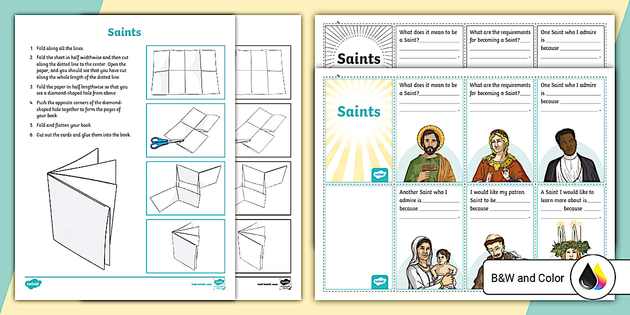 Saints Foldable Mini Book (teacher made) - Twinkl