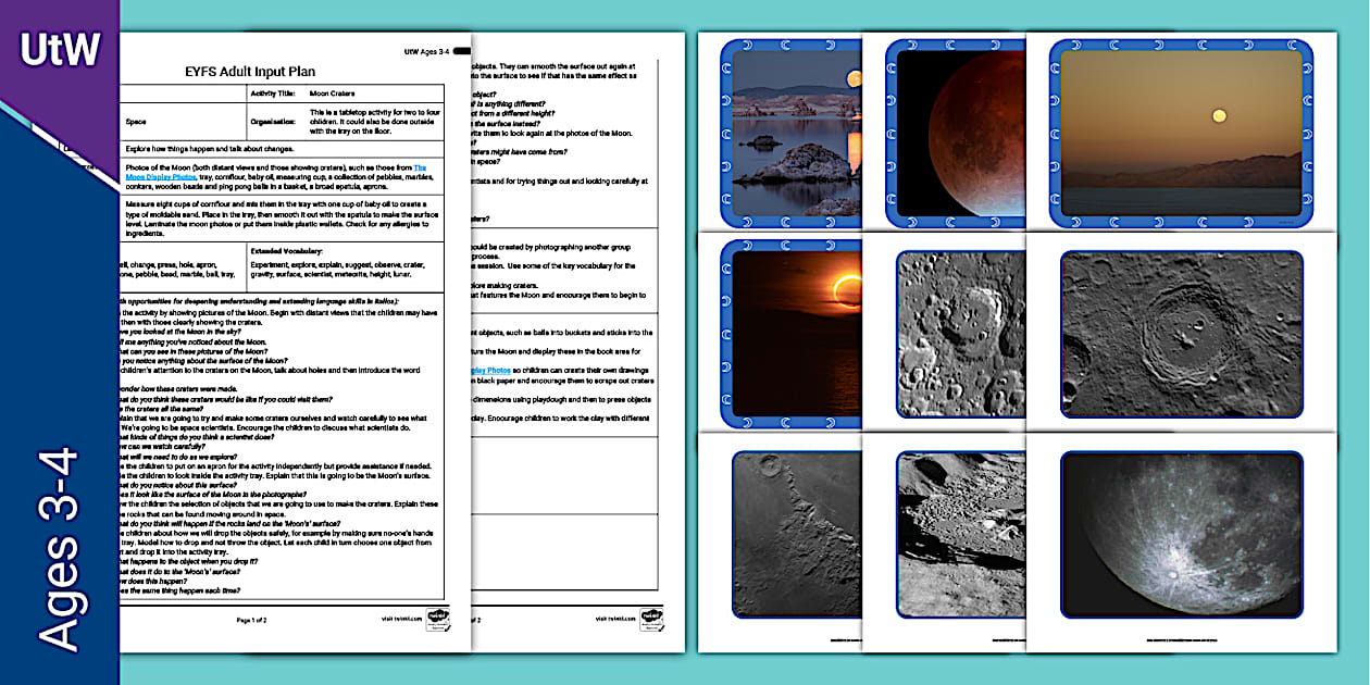 EYFS Moon Craters Adult Input Plan and Resource Pack