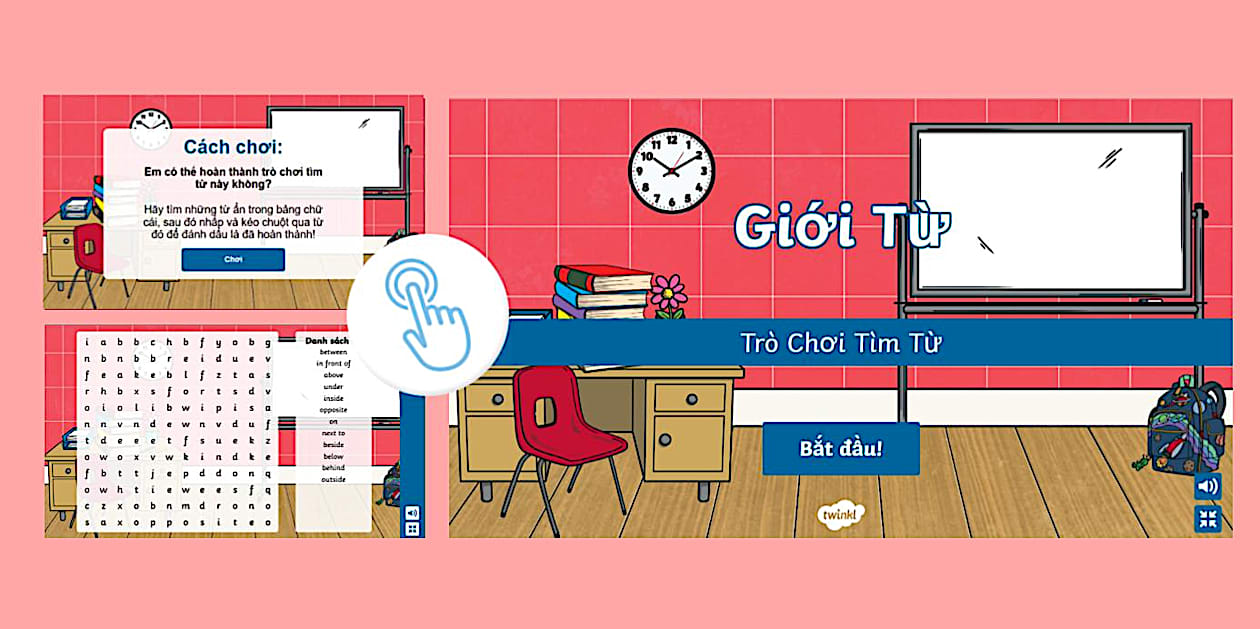 Trò Chơi Tìm Từ Giới Từ Trong Tiếng Anh | Prepositions Word Search