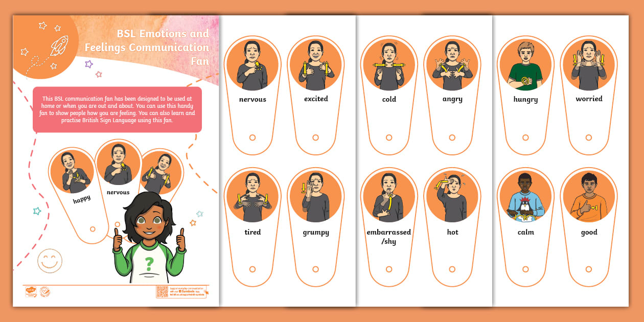 BSL: Emotions and Feelings Communication Fan