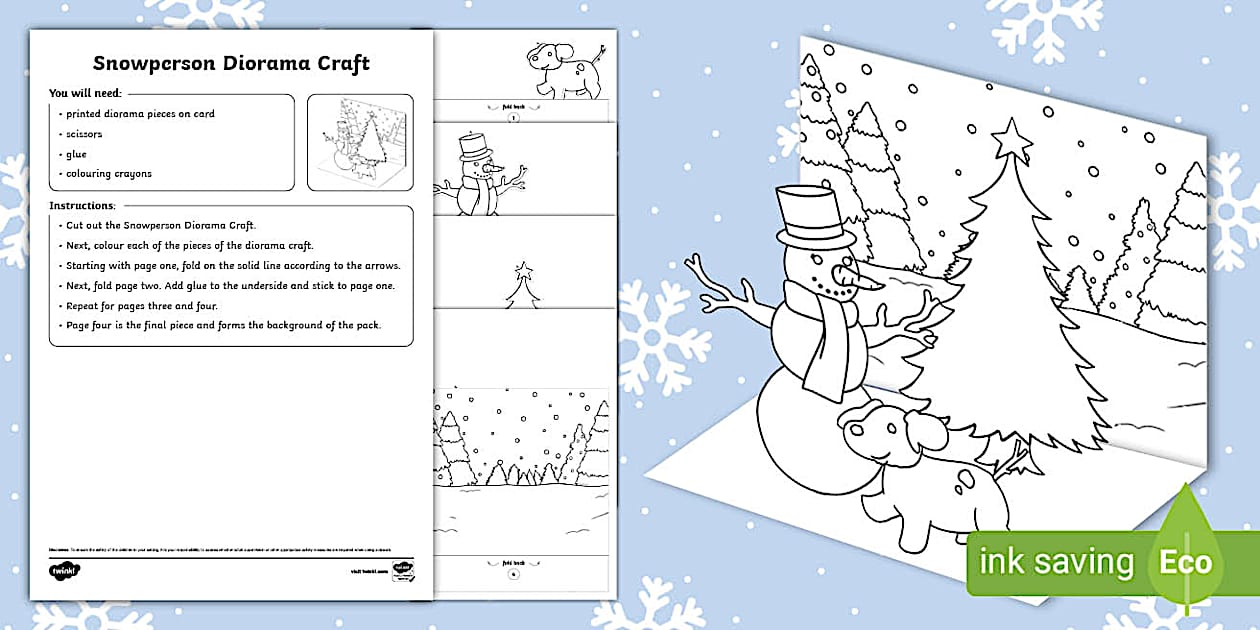 Snowperson Diorama Craft (Teacher-Made) - Twinkl