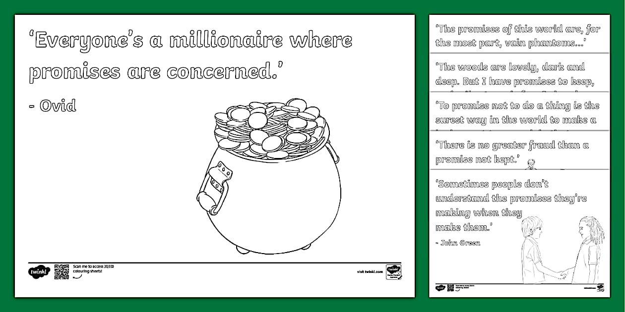 Promise Quotes Colouring Page Pack (Teacher-Made) - Twinkl