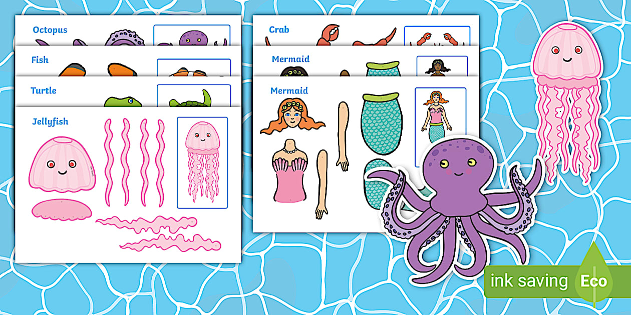 Under the Sea Split Pin Characters - Twinkl