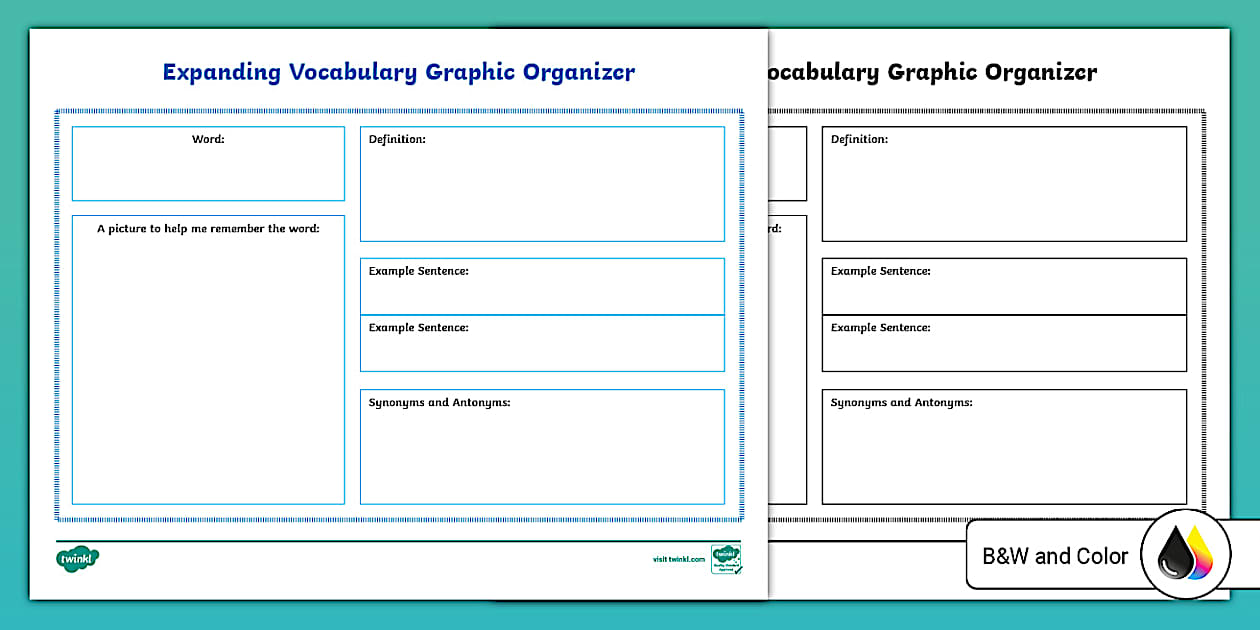 Expanding Vocabulary Graphic Organizer for 6th-8th Grade