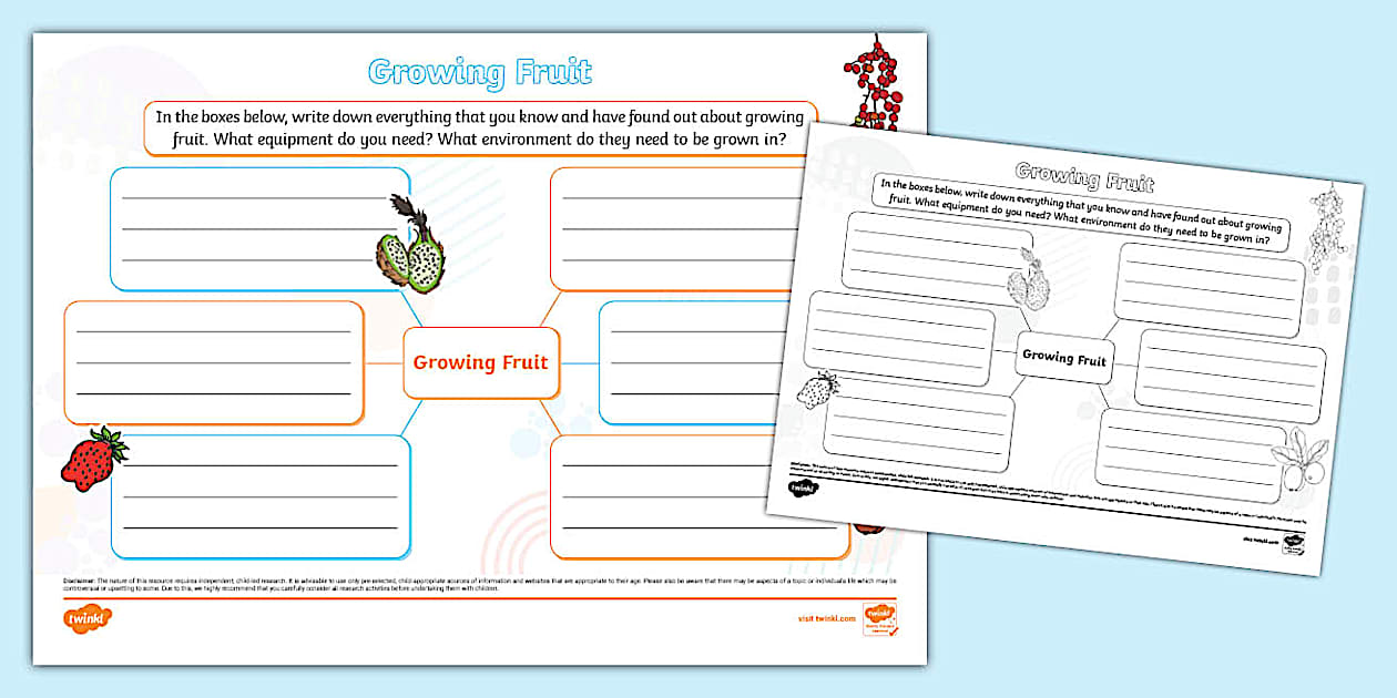 Growing Fruit Mind Map (teacher made) - Twinkl