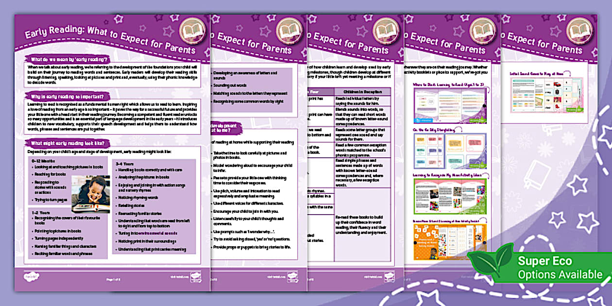 Early Reading: What to Expect for Parents (teacher made)