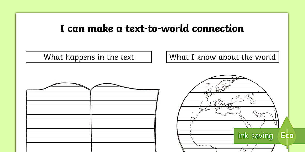 CfE Text to World Connections Worksheet / Worksheet - Twinkl