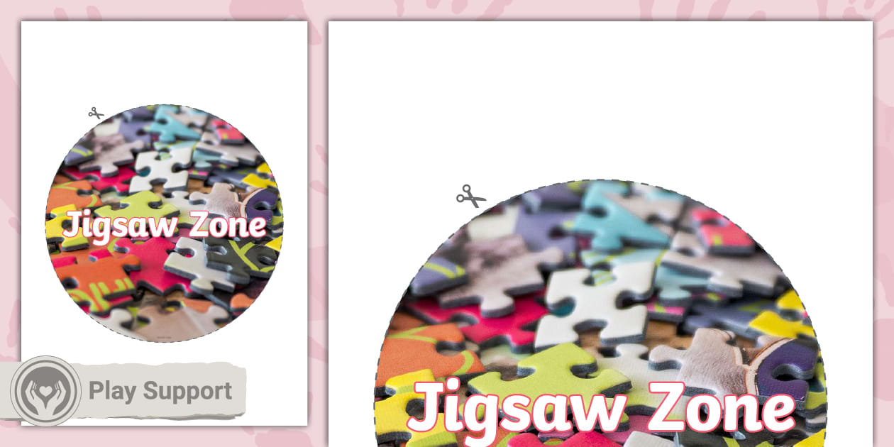 Jigsaw Zone Play for All Ages Cut-Out Photo Display Poster