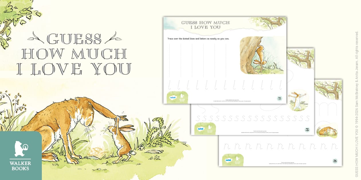 Guess How Much I Love You: Pencil Control Worksheets