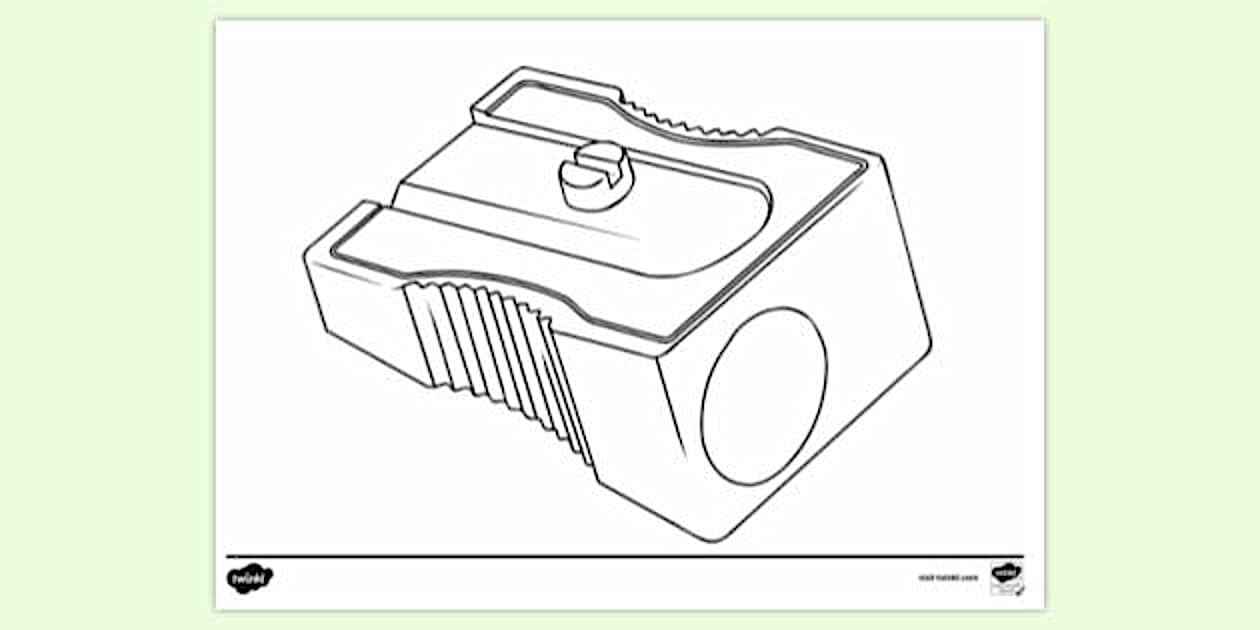 Pencil Sharpener Colouring | Colouring Sheet - Twinkl