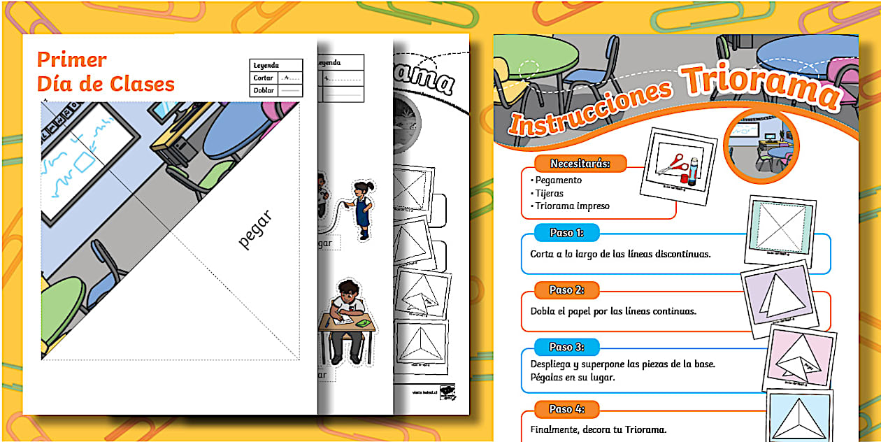 Triorama: Primer Día de Clases (teacher made) - Twinkl