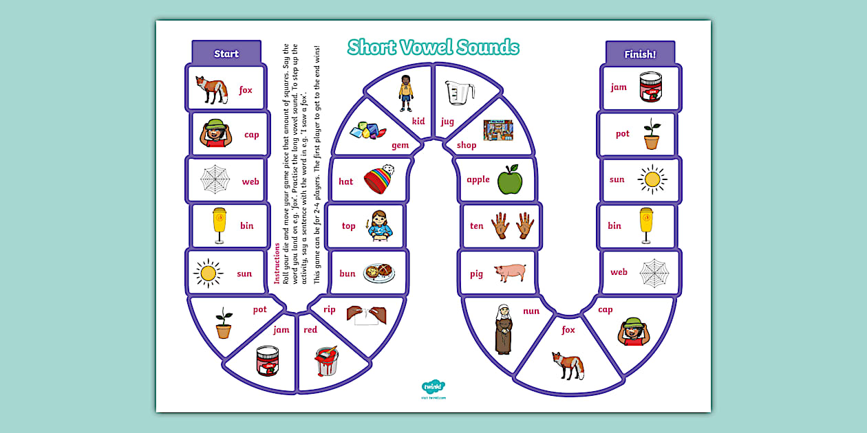 SALT Speech Sounds Short Vowel Sound Board Game - Twinkl