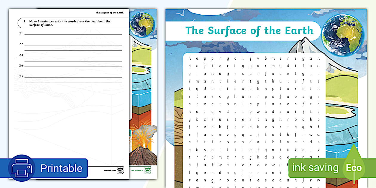 The Surface of the Earth - Word Search Plus (Teacher-Made)