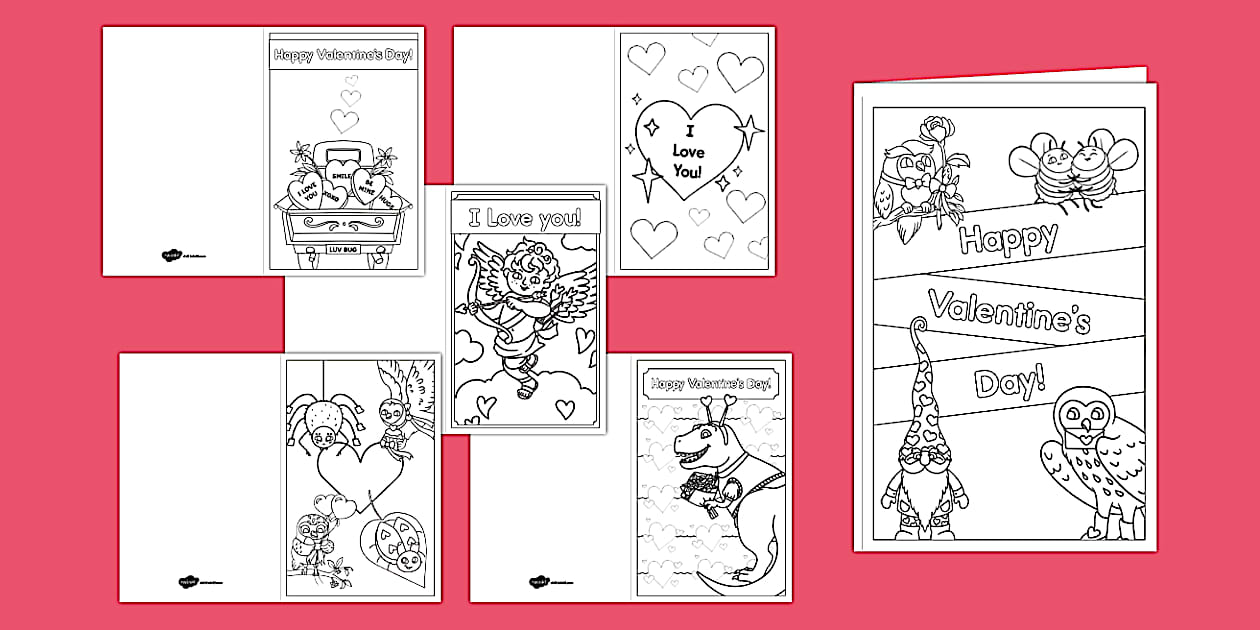 Valentine's Day Coloring Cards - Valentine Heart Fine Motor