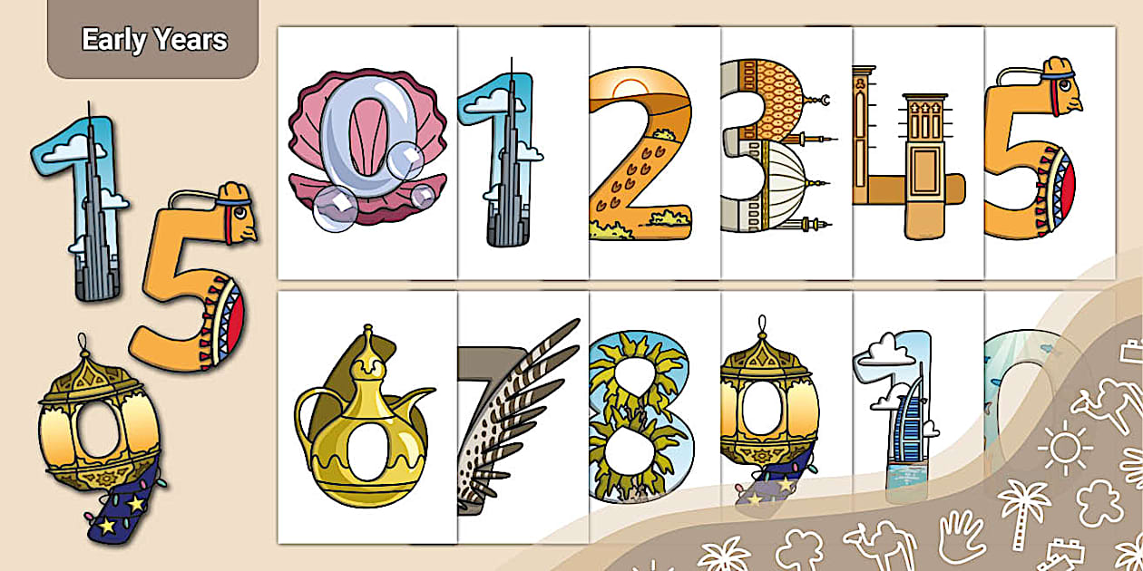 UAE Display Numbers for Early Years (teacher made) - Twinkl