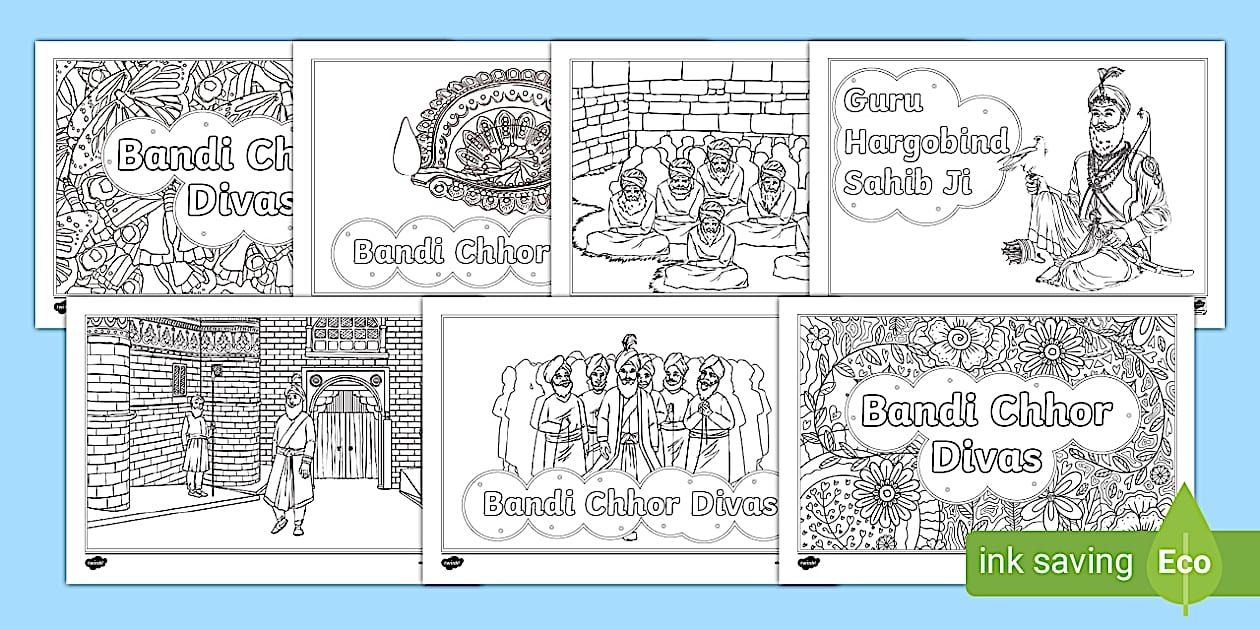 KS2 Sikh Diwali Mindfulness Colouring Sheets - Twinkl