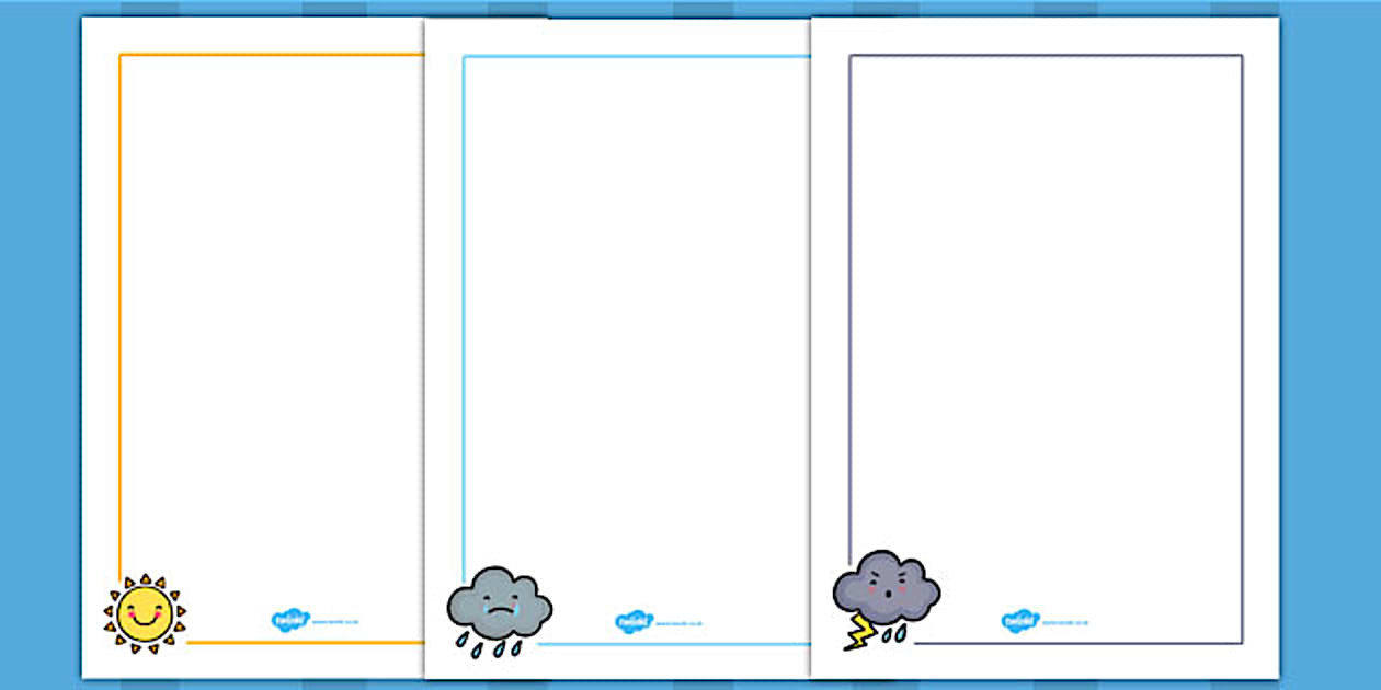 Editable I Hear Thunder Page Borders (teacher made) - Twinkl