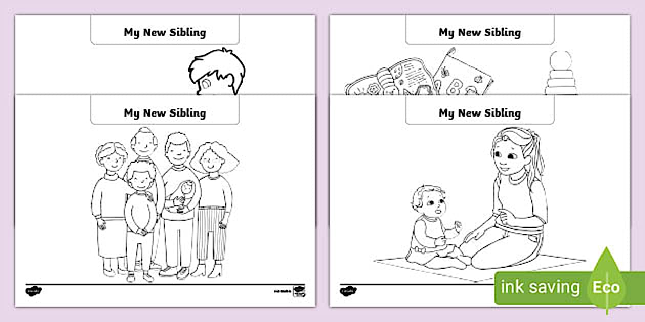 FREE! - My New Sibling Colouring Pages (teacher made)