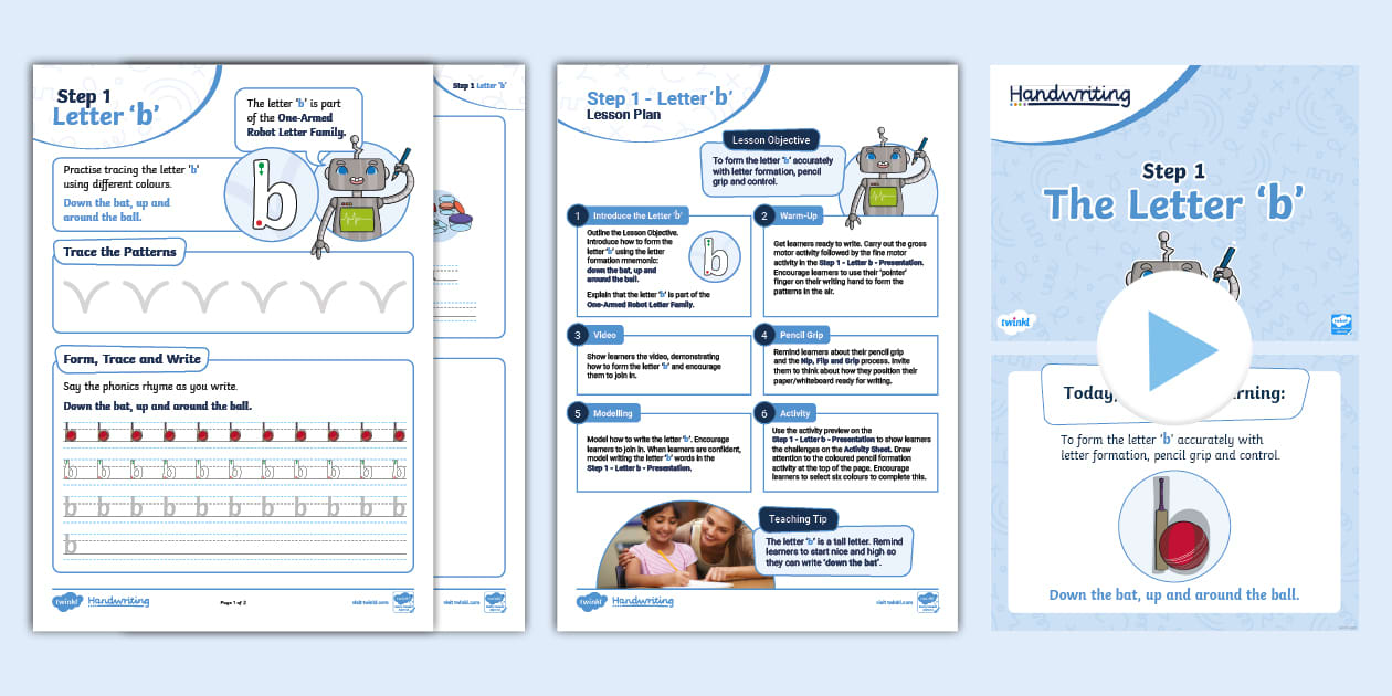 Twinkl Handwriting Scheme: Step 1 Letter 'b' Pack