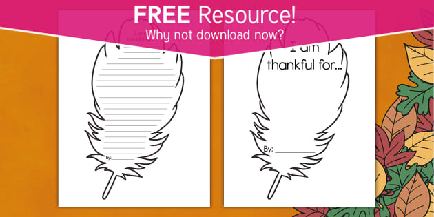 Simple Turkey Feather Outline