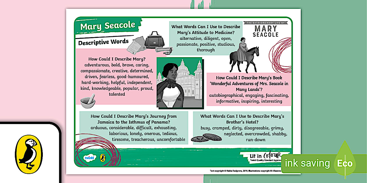 FREE! - Mary Seacole Word Mat | Lit in Colour | Literacy Resources