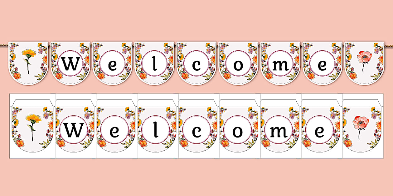 Wildflower Botanical Themed Welcome Display Bunting - Twinkl