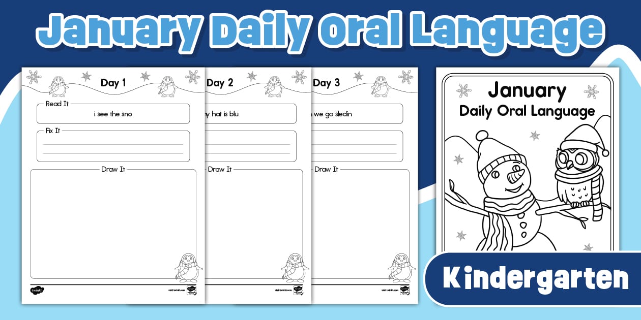 Kindergarten January Daily Oral Language Booklet