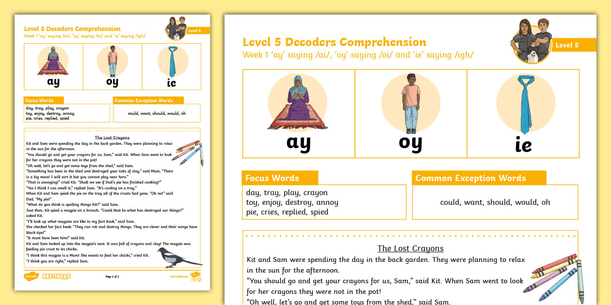 KS2 Decoders Comprehension Level 5 Week 1 (teacher made)