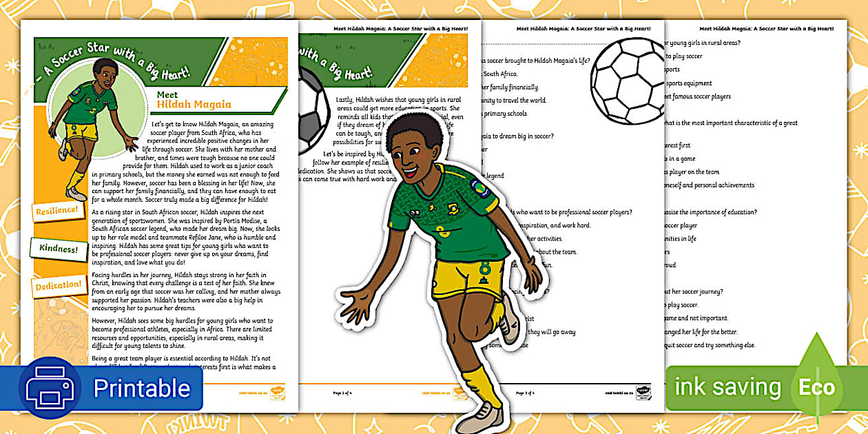 Meet Hildah Magaia: A Soccer Star with a Big Heart! Comprehension