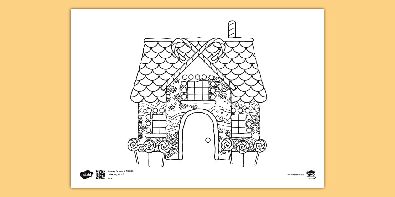 Gingerbread House Colouring | Colouring Sheets - Twinkl