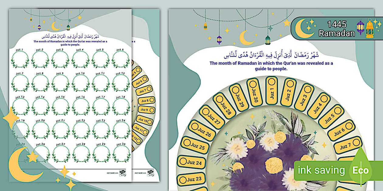 30 days of Ramadan - Quran Tracker (Adult) (teacher made)