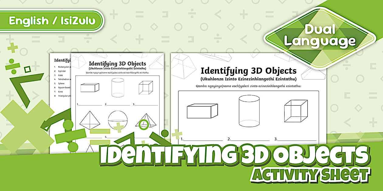 Identifying 3-D Objects Activity Sheet