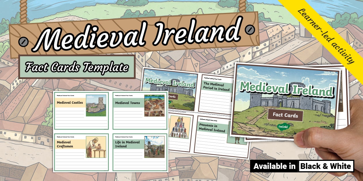Medieval Ireland Fact Cards Template
