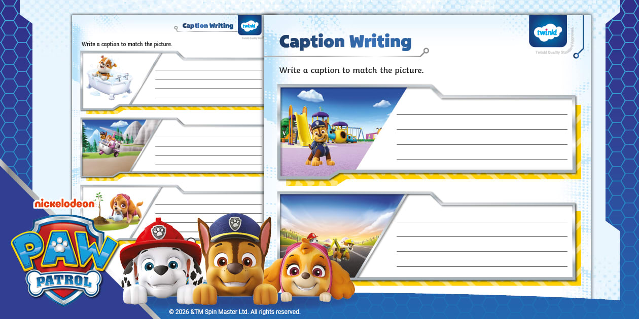 PAW Patrol: Caption Writing Activity