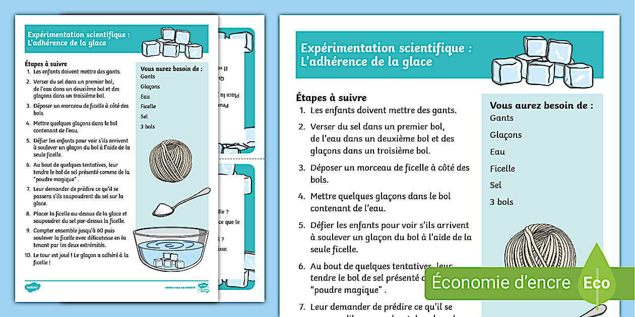 Expérience sur la glace | Ressource pédagogique - Twinkl