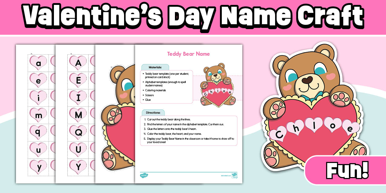 Valentine's Day Name Cut and Paste Craft