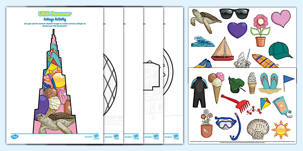 UAE Summer Collage Activity (teacher made) - Twinkl