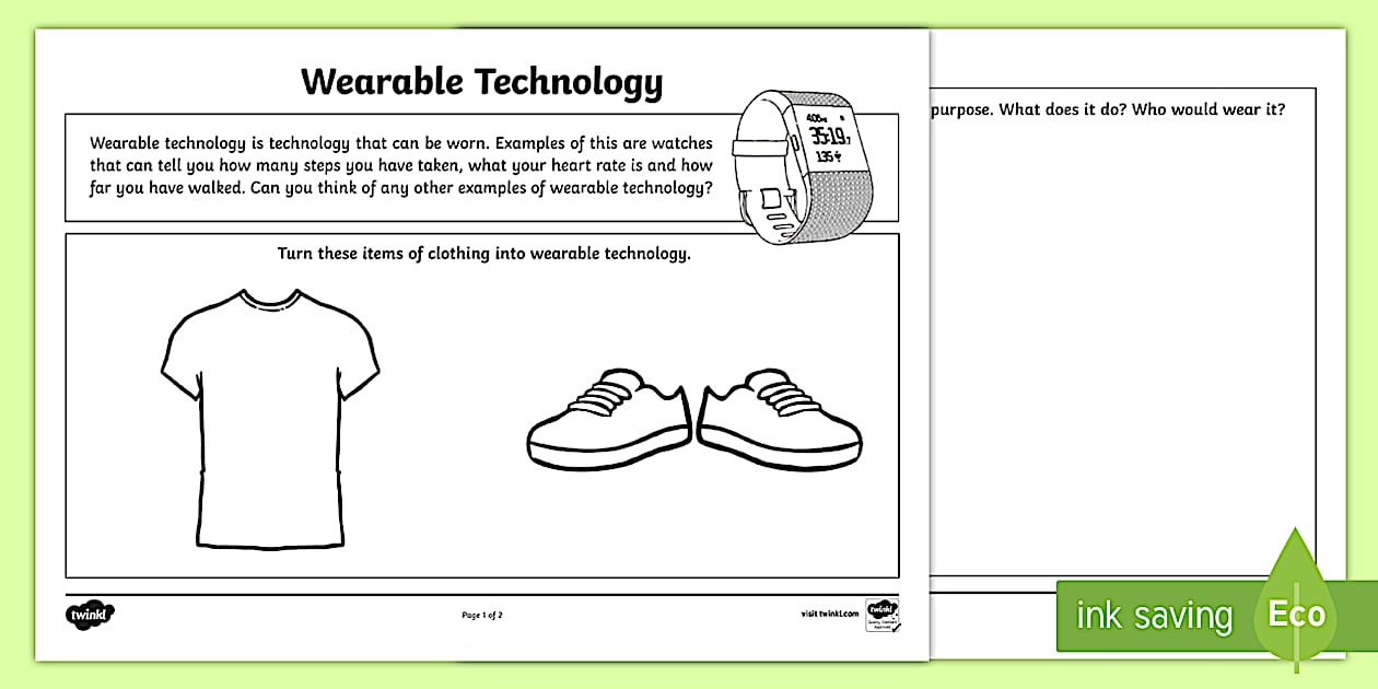 Wearable Technology Design Worksheets (teacher made)