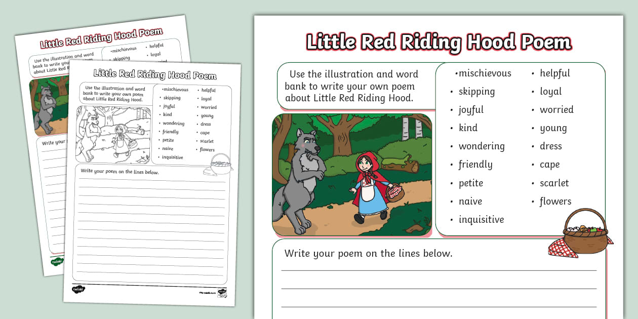 Little Red Riding Hood Poem Writing Template (teacher made)
