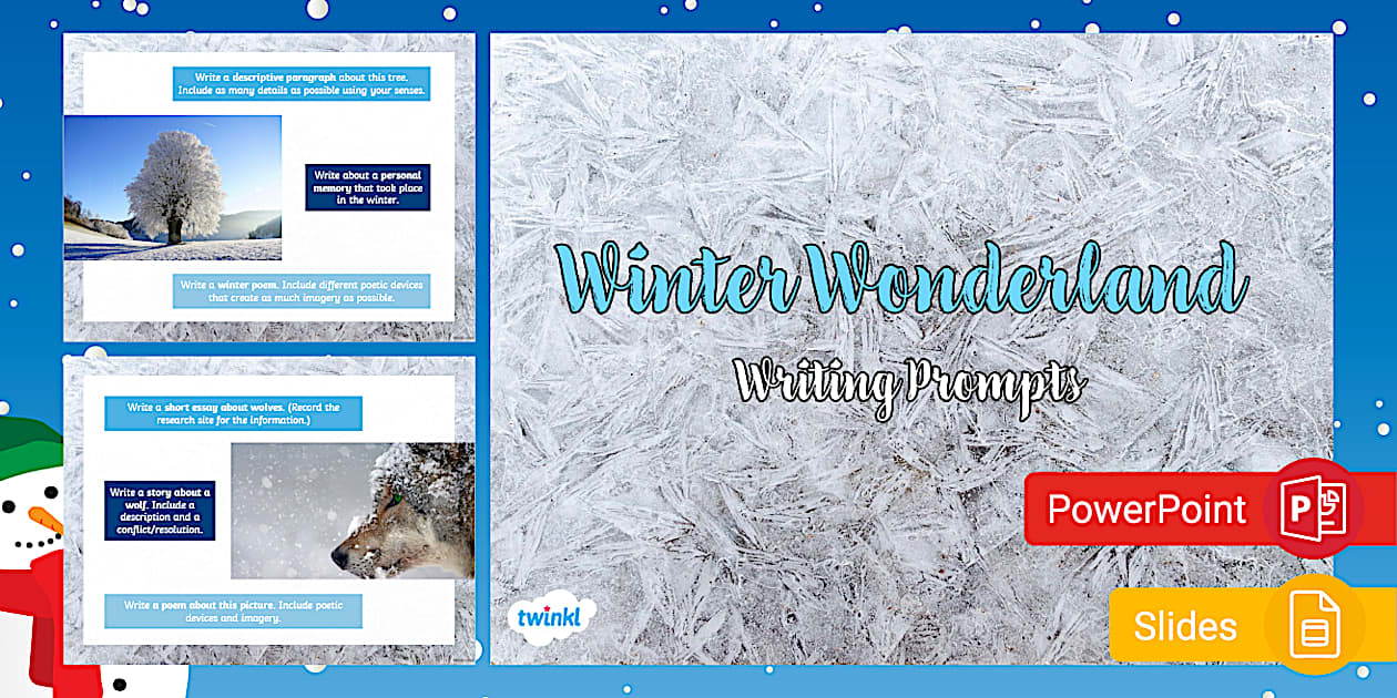 Eighth Grade Winter Wonderland Writing Prompts Activity