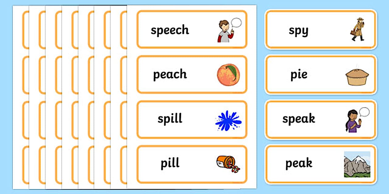 'sp' and 'p' Near Minimal Pair Word Cards (teacher made)