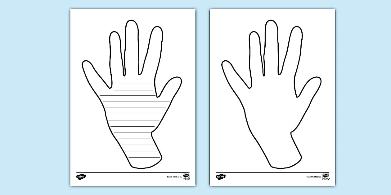 Hand Print Writing Template (teacher made) - Twinkl