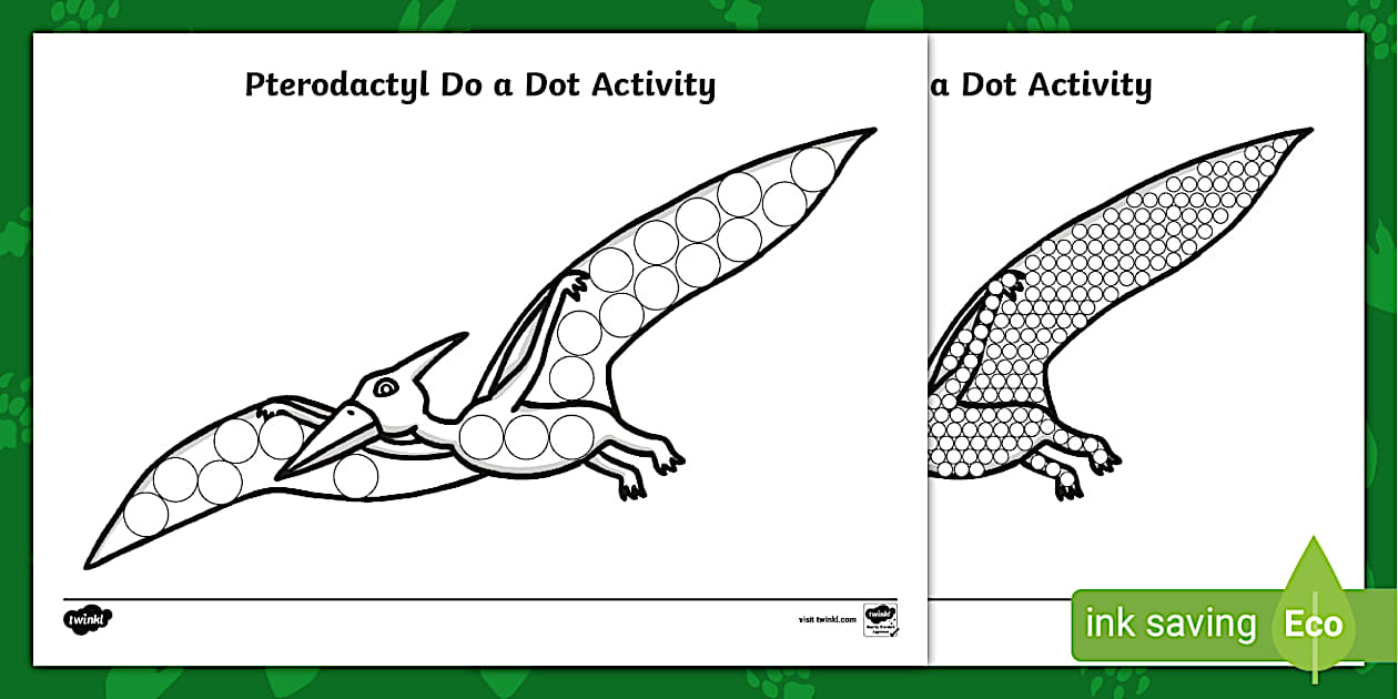 Pterodactyl Do-a-Dot Activity | Twinkl | Dinosaurs | KS1