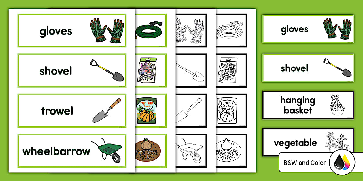 Garden Center Dramatic Play Word Cards