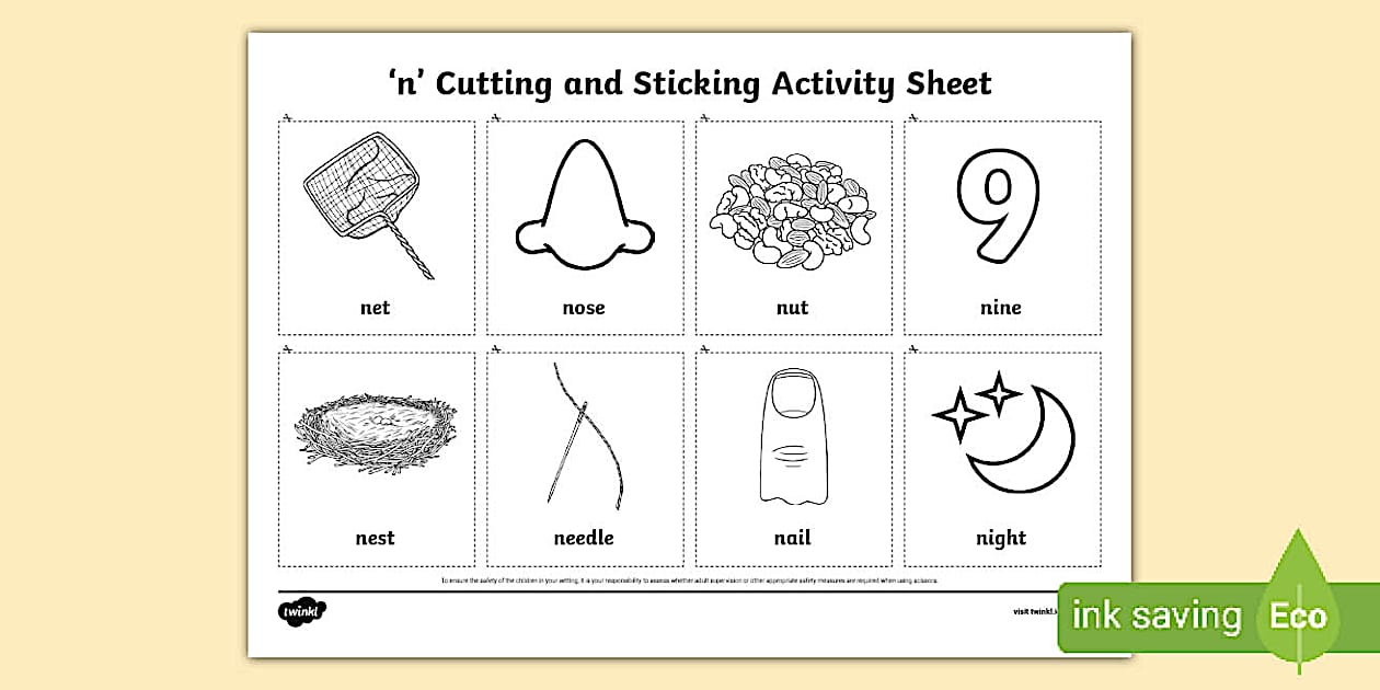'n' Cutting and Sticking Activity (teacher made) - Twinkl